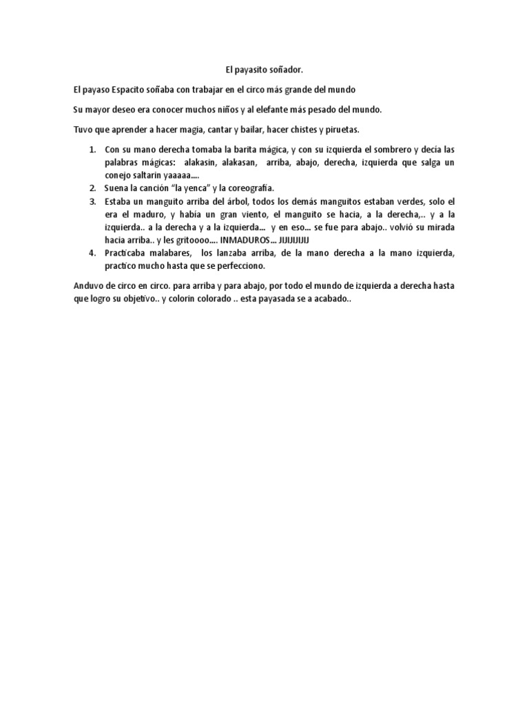 El Payasito Soñador Pdf