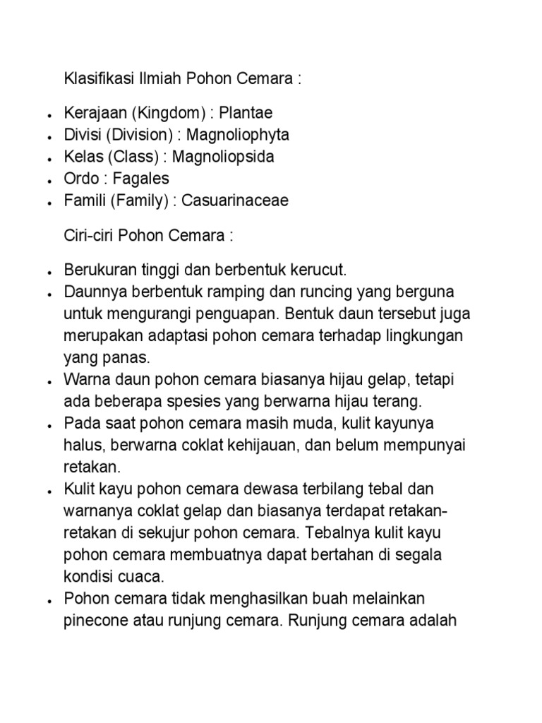 Klasifikasi Ilmiah Pohon Cemara | PDF | Seni & Disiplin Bahasa | Griya ...