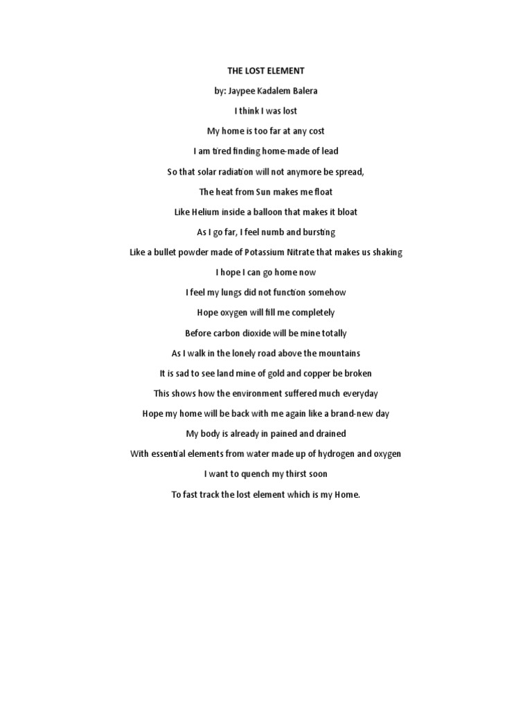 The Lost Element | PDF