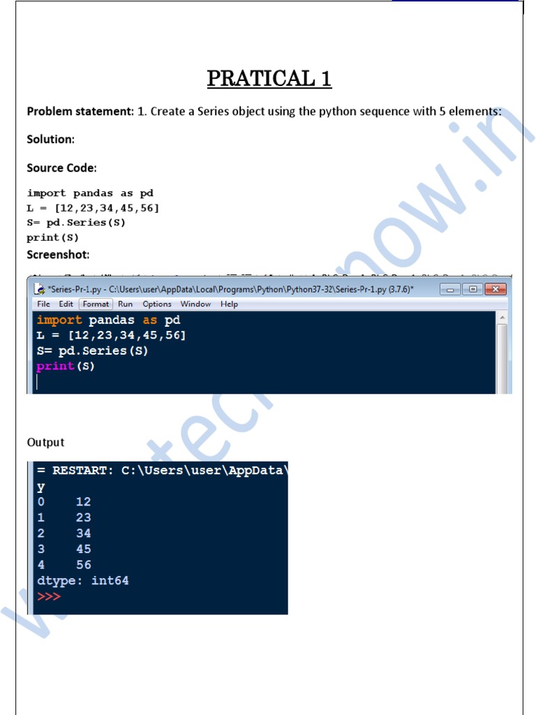 Practical File IP Class 12 2022 23 | PDF | Multiple Choice | Textbook