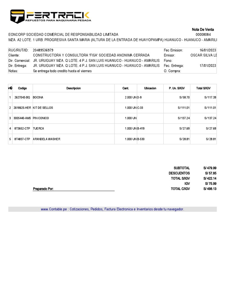 Ped1-8084 - Constructora y Consultora 'Fisa' Sociedad Anonima Cerrada16 ...
