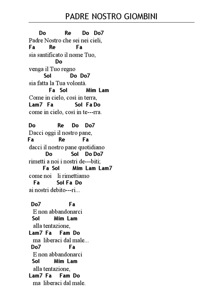 Padre Nostro Giombini | PDF