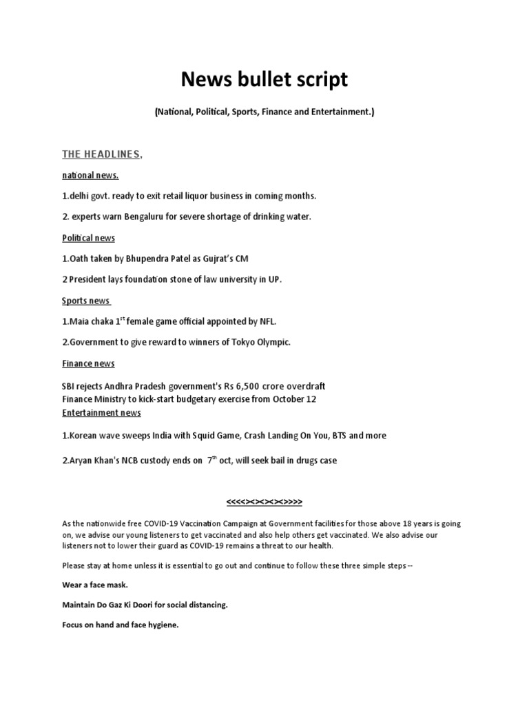 News Bullet Script Overview | PDF