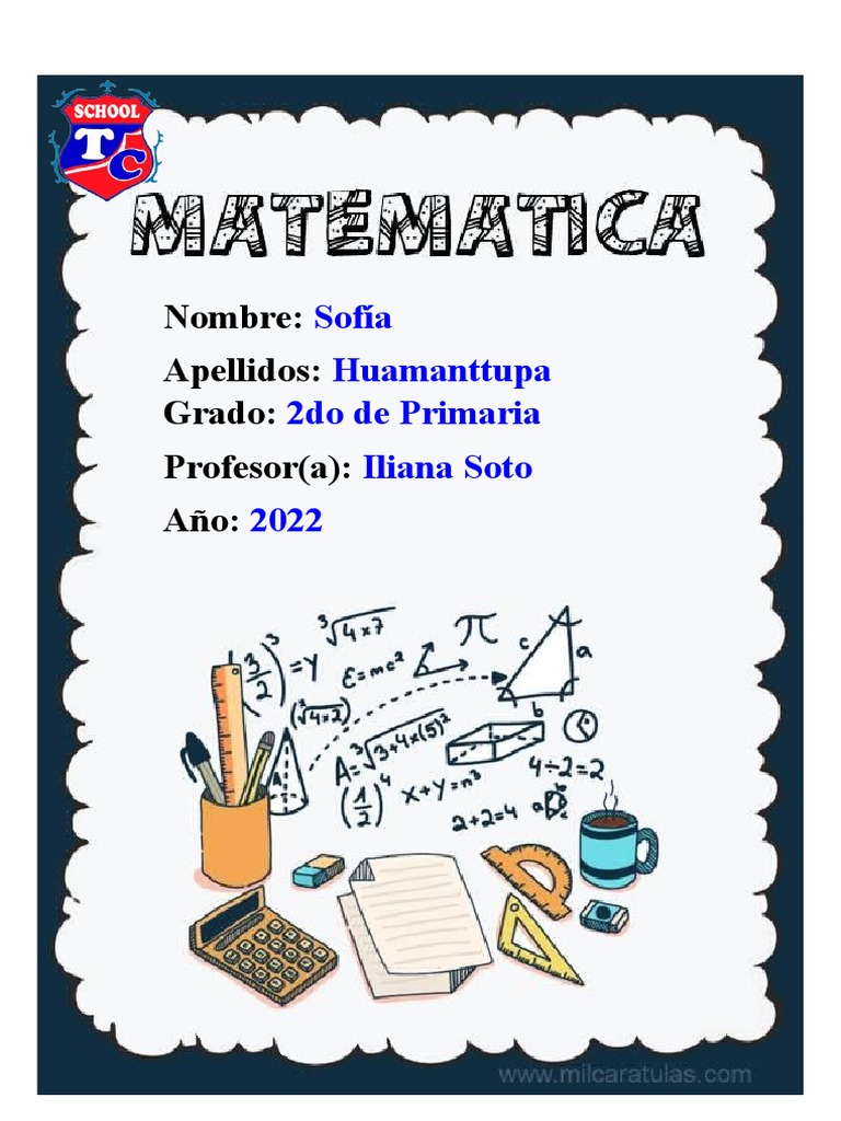 Ejemplo de Carátula Escolar para Primaria | PDF