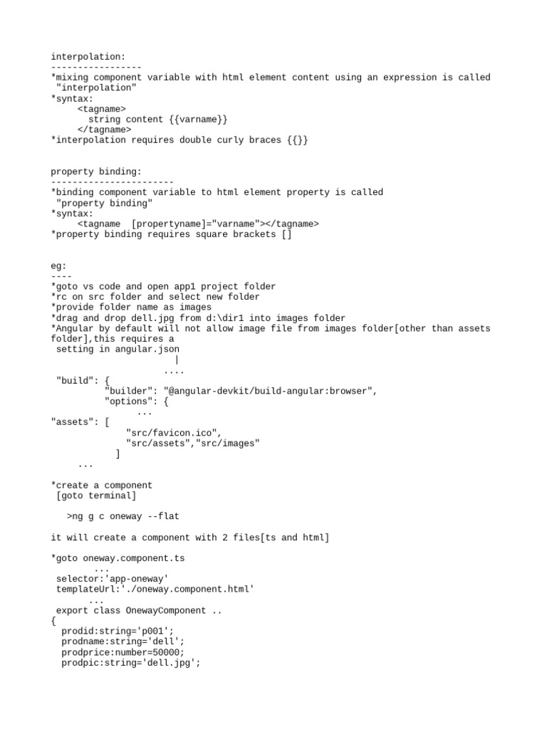Interpolation And Property Binding Example Pdf Html Element Html 