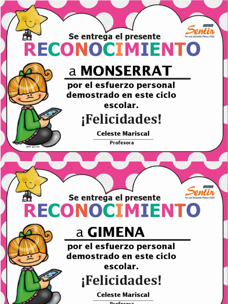 Reconocimientos Escolares 2023 | PDF