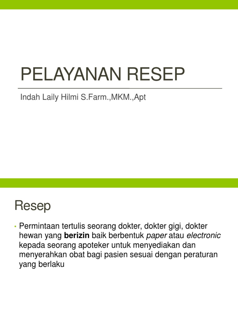 Pelayanan Resep | PDF