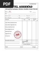 Hotel Samrat Bareilly Receipt Template | PDF