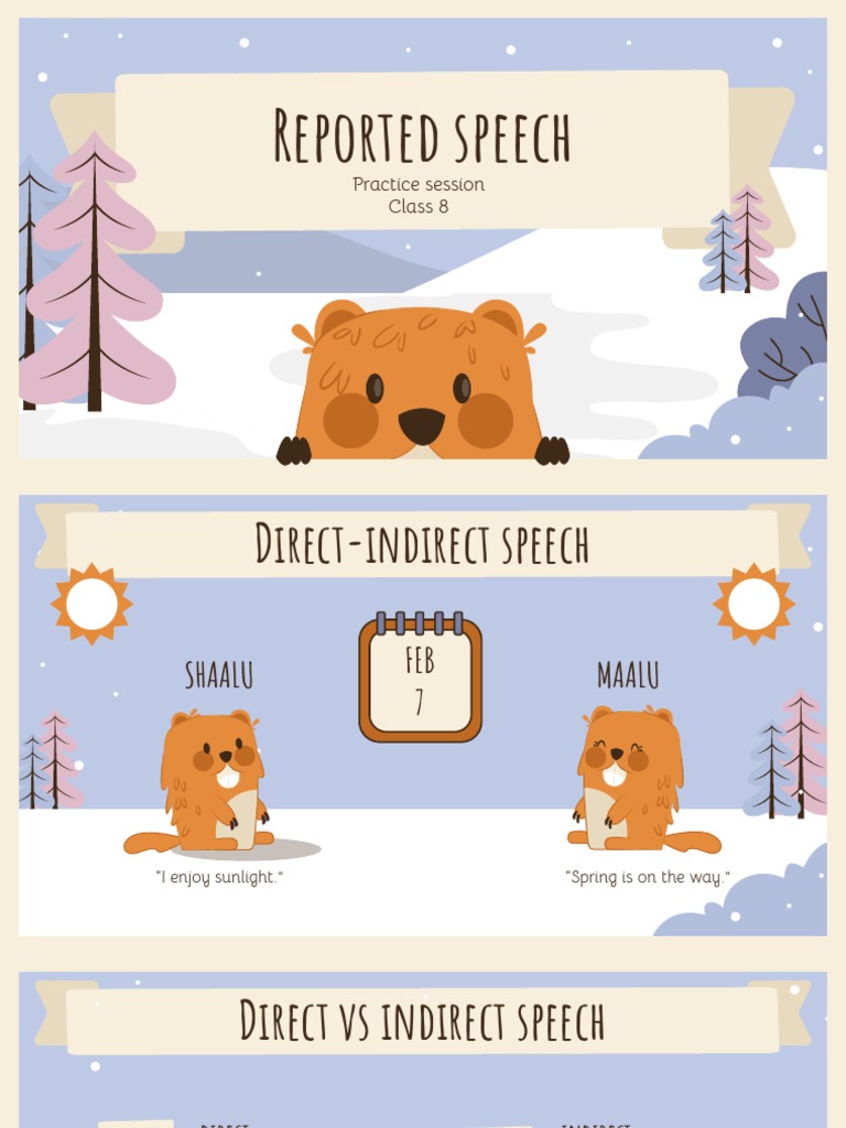 Class 8 Reported Speech Exercises | PDF | Verb | Grammatical Tense