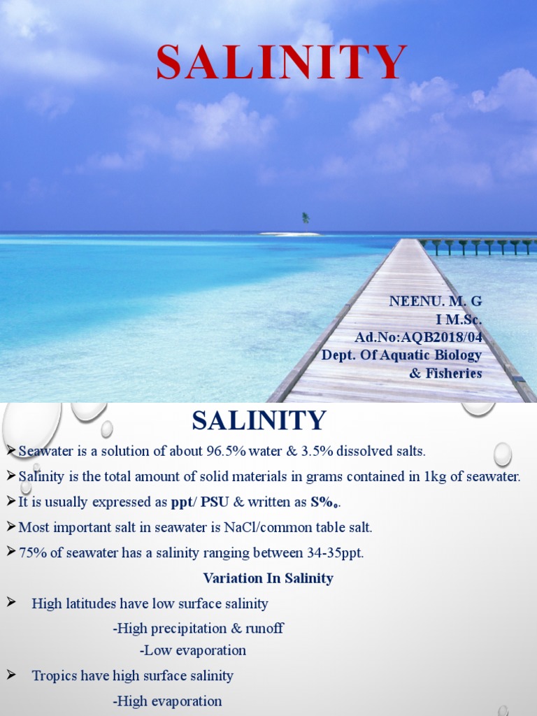 SALINITY | PDF | Salinity | Seawater