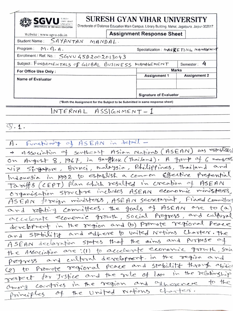 Sgvu 4th Semester Assignment Fundamentals Of Global Business
