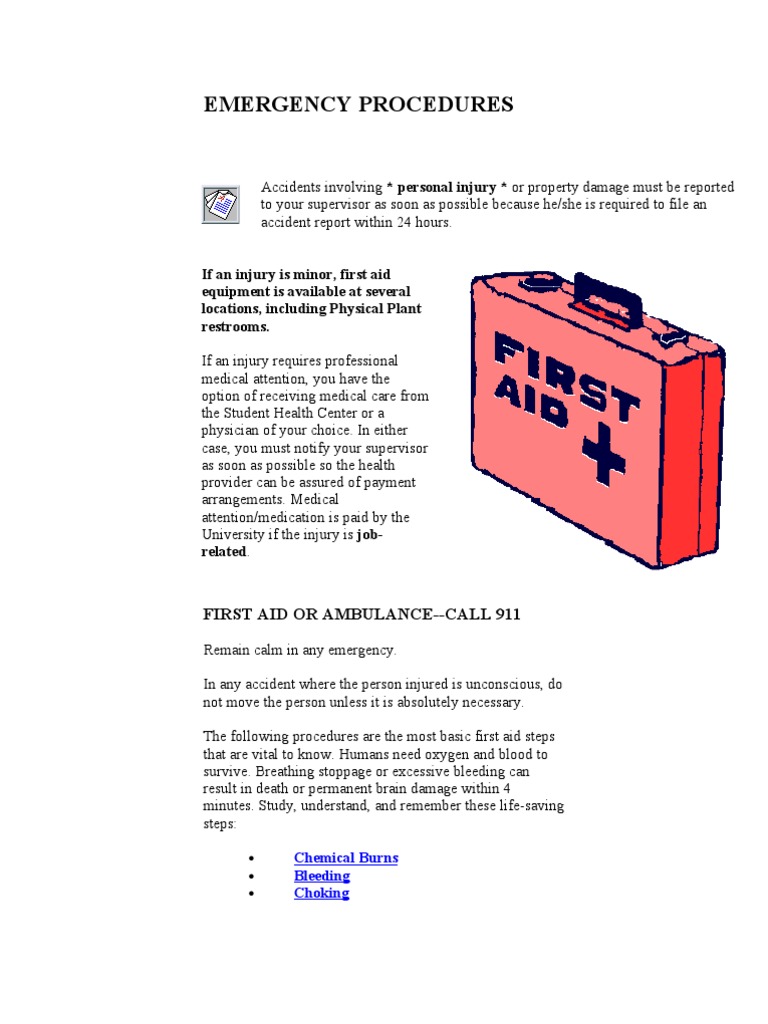 Emergency Procedures | PDF | First Aid | Clinical Medicine