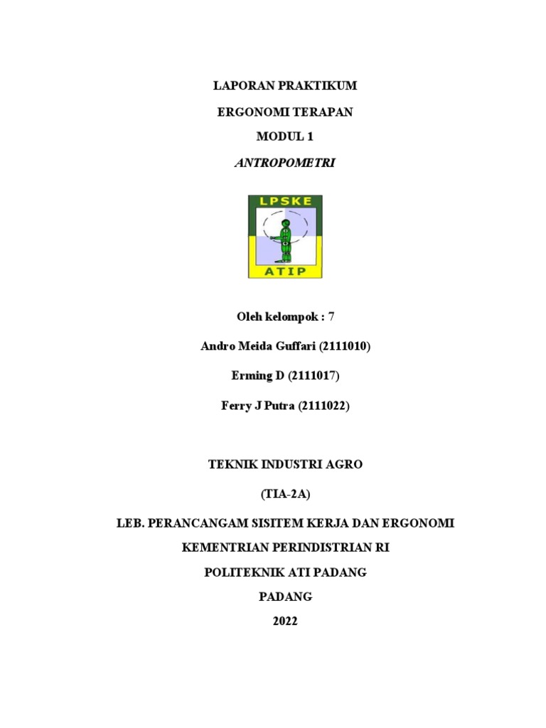Laporan Praktikum Ergonomi Modul 1 Fix | PDF