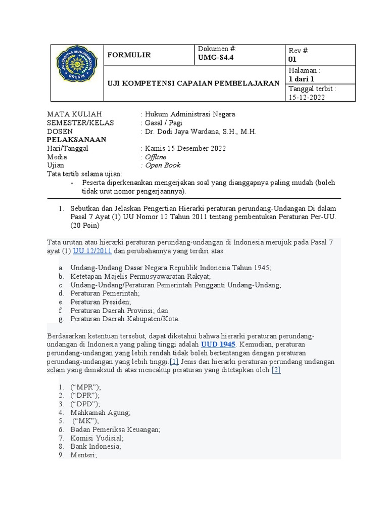 Kuis Hukum Han Hapid | PDF