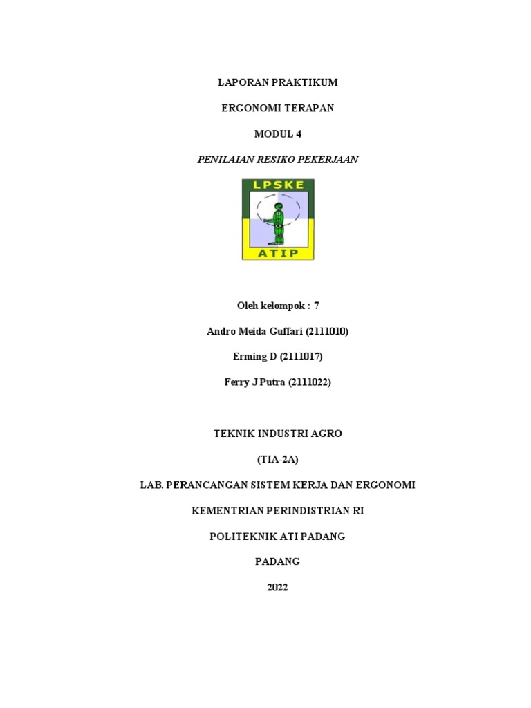 Laporan Praktikum Ergonomi Modul 4 Fix | PDF
