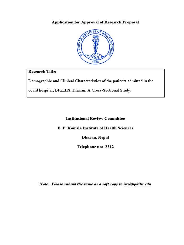 Application For Approval of Research Proposal | PDF | Clinical Trial ...