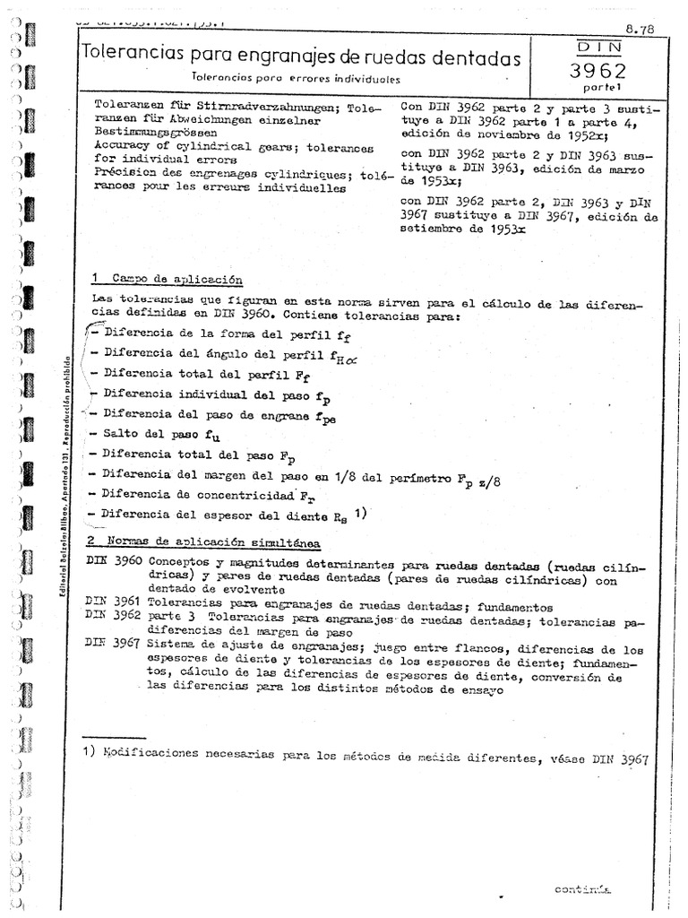 DIN-3962 Parte 1 | PDF