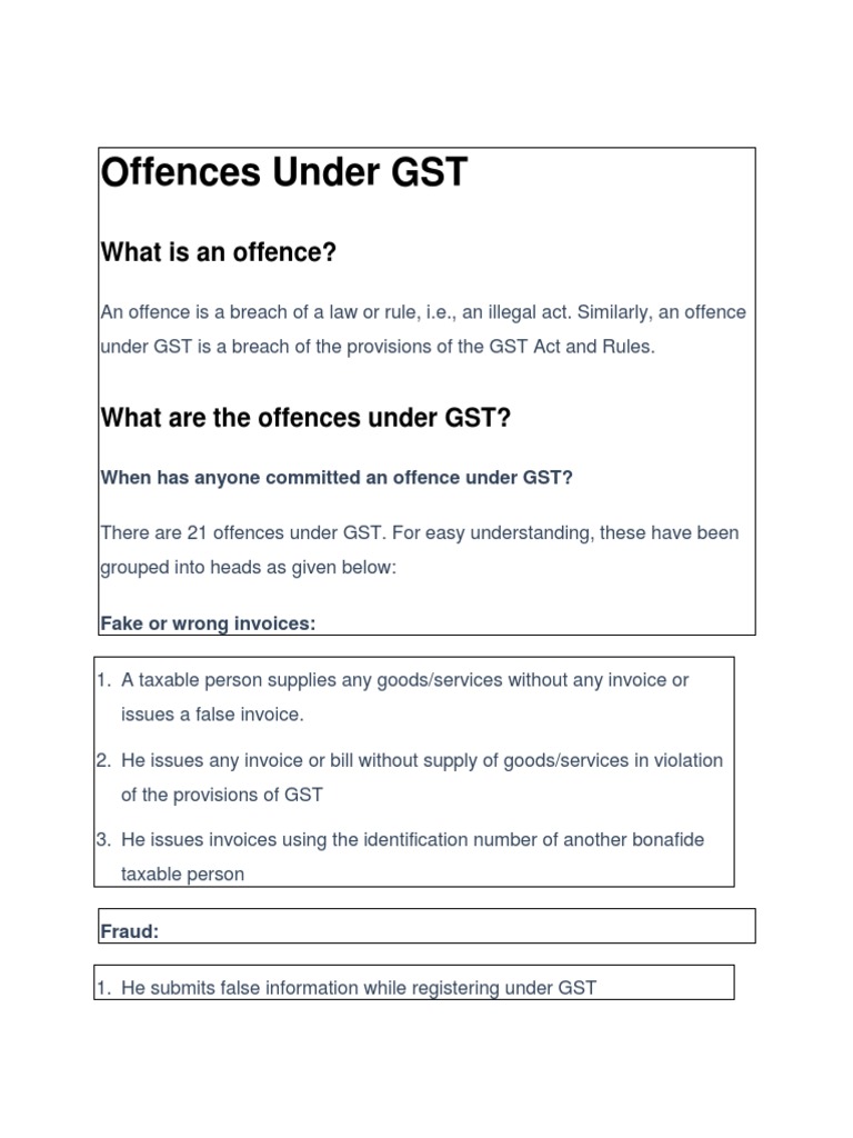 GST-offences & Penalty | PDF | Value Added Tax | Taxes
