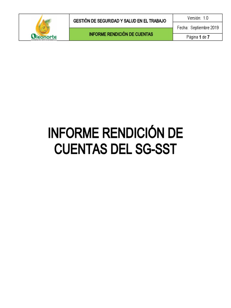 Informe Rendición de Cuentas | PDF | Responsabilidad