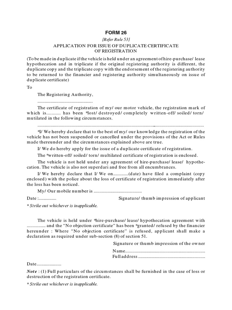 Duplicate Vehicle Registration Application | PDF | Justice | Crime ...