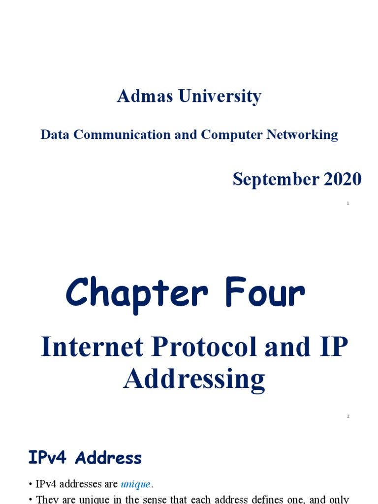 Chapter 3 - Internet Protocol and IP Addressing | PDF | Ip Address ...