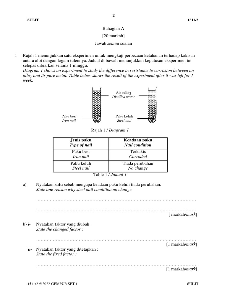 Modul Gempur K2 Sains Set 1 | PDF