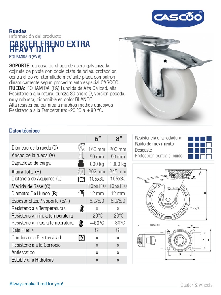 Ficha Tecnica Cascoo Freno Supèr Pesado Nylon | PDF