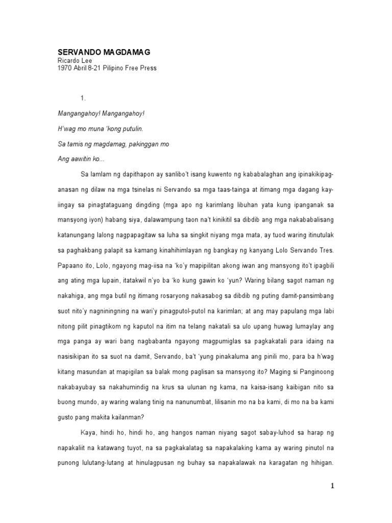 SERVANDO MAGDAMAG Ni Ricardo Lee | PDF
