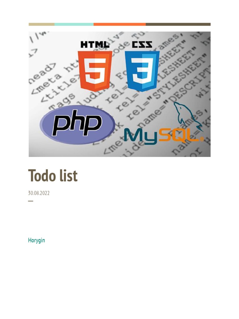 Projet Todo List | PDF