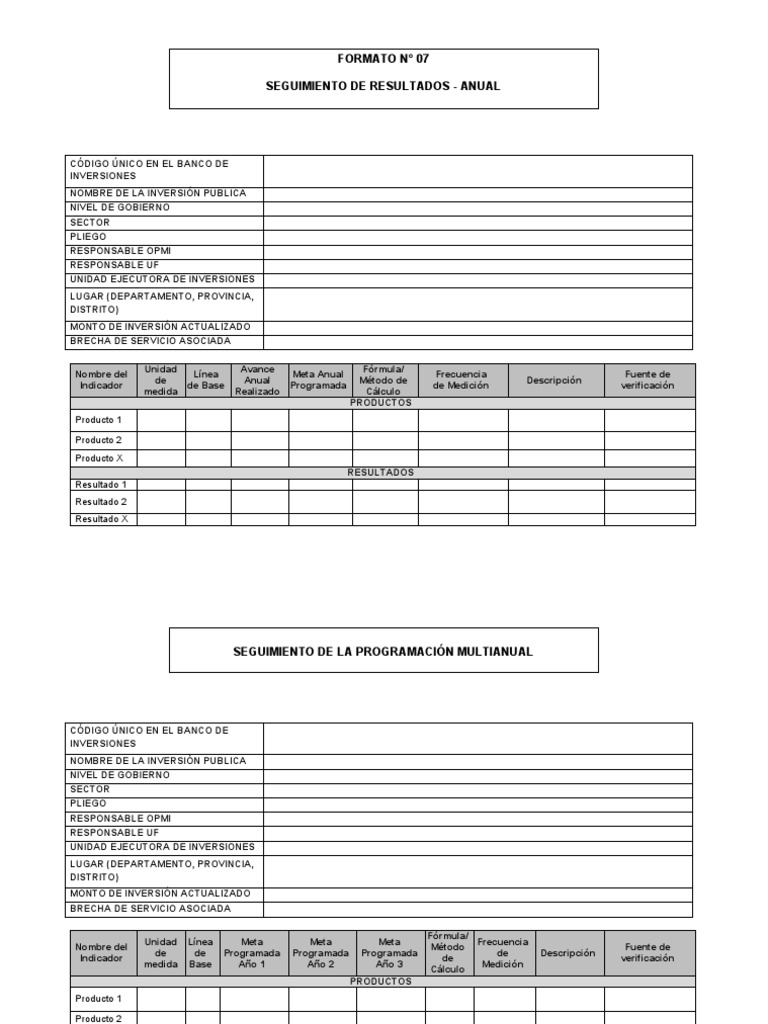Formato 7 - Seguimiento de Resultados - Anual | PDF