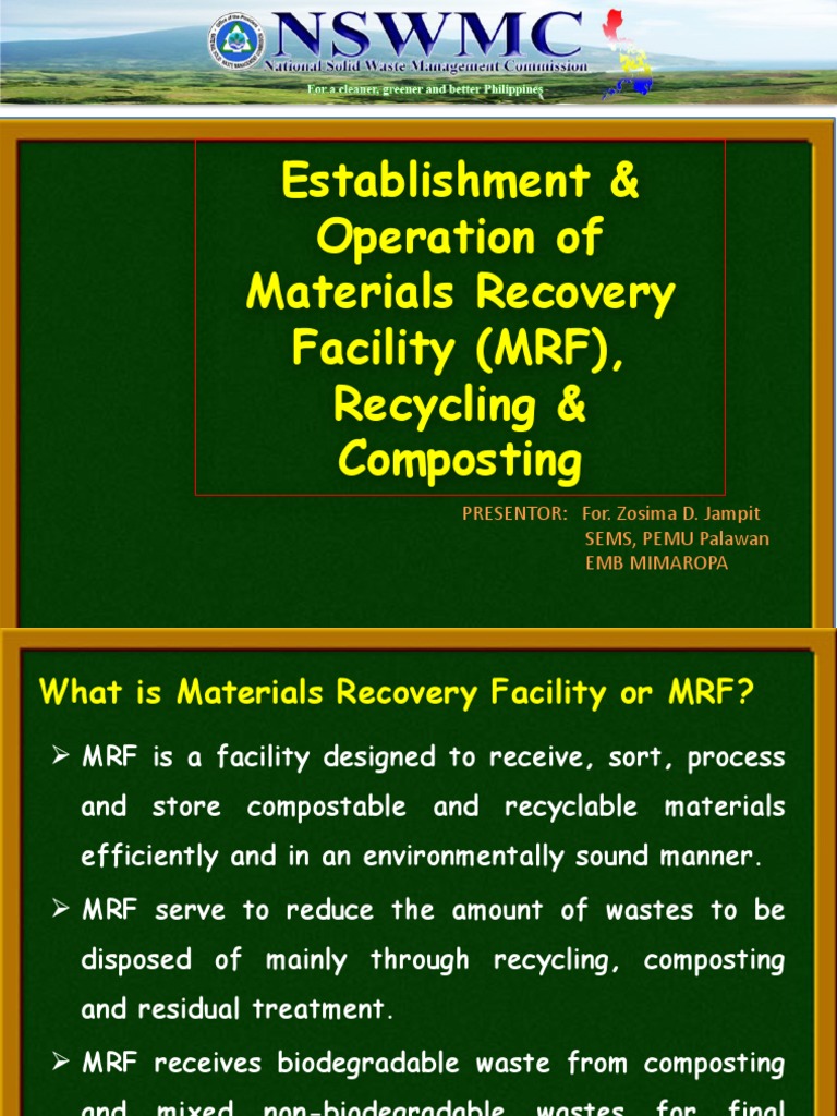 Barangay MRF Design and Operation Guide | PDF | Recycling | Waste ...