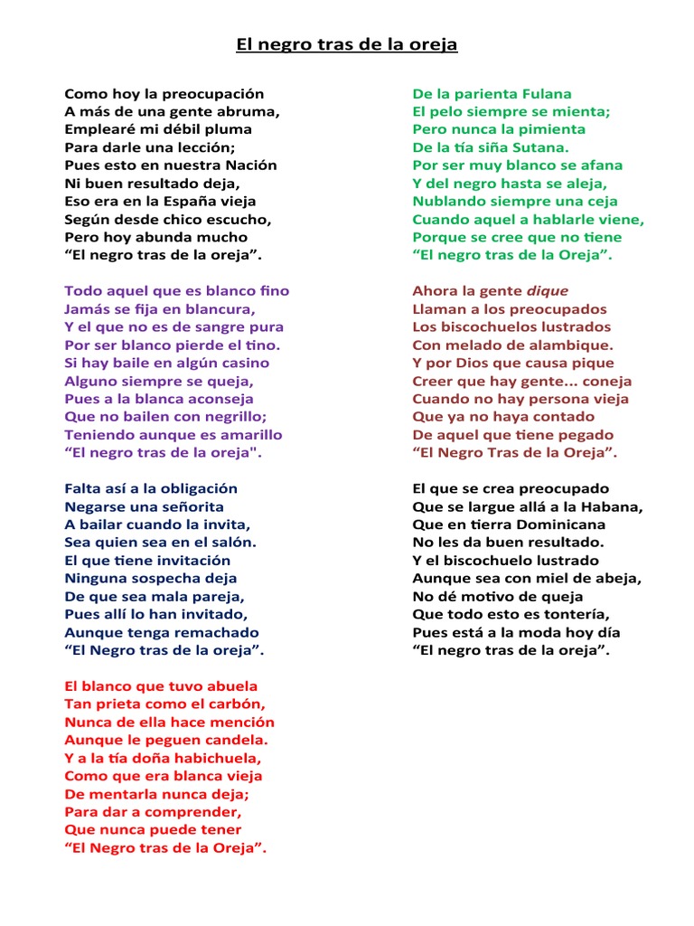 El Negro Tras de La Oreja | PDF