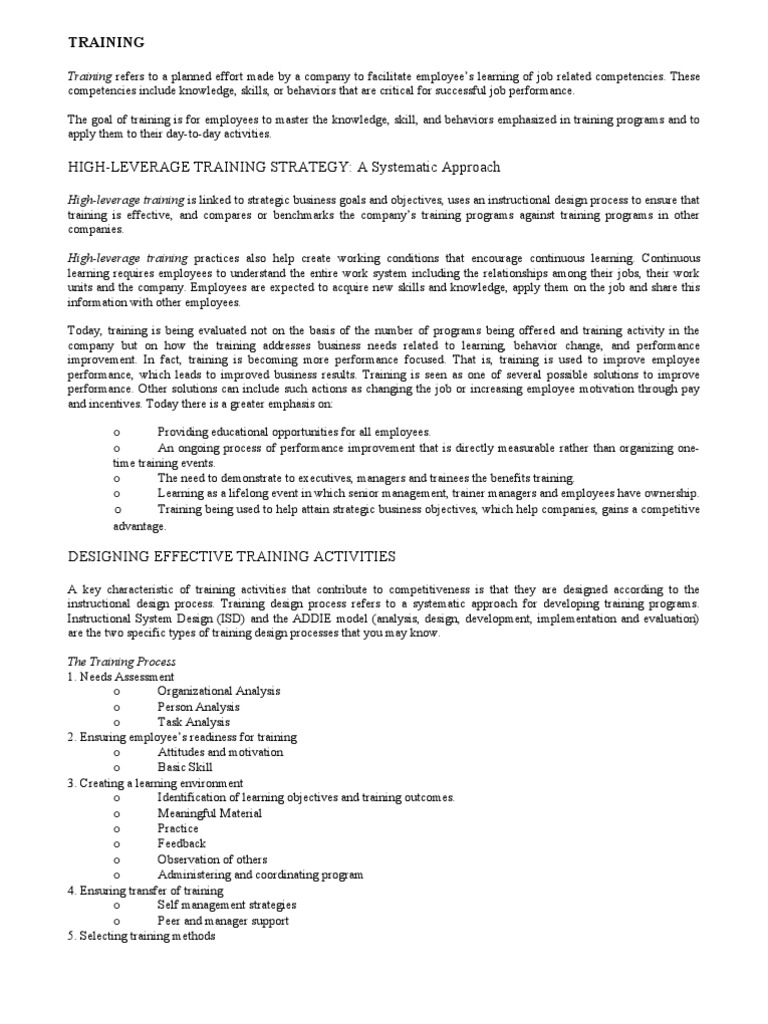 Training Manual | Instructional Design | Motivation