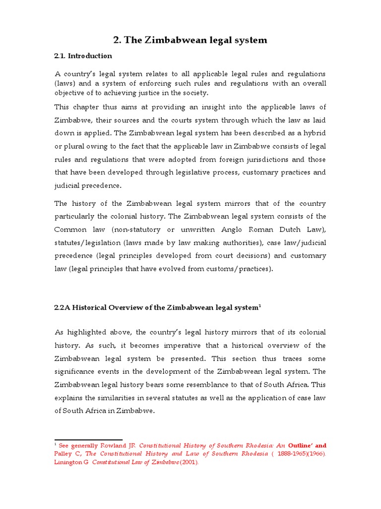 Overview of Zimbabwe's Legal System | PDF | Politics
