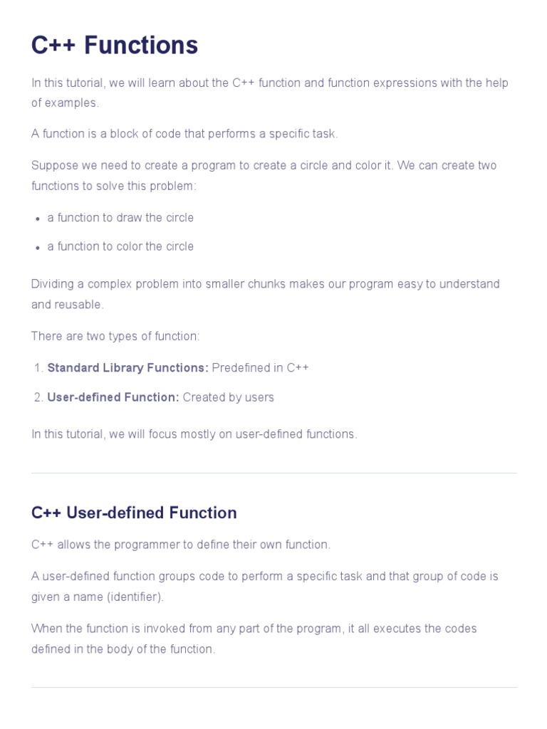 C Function With Examples Download Free Pdf Parameter Computer