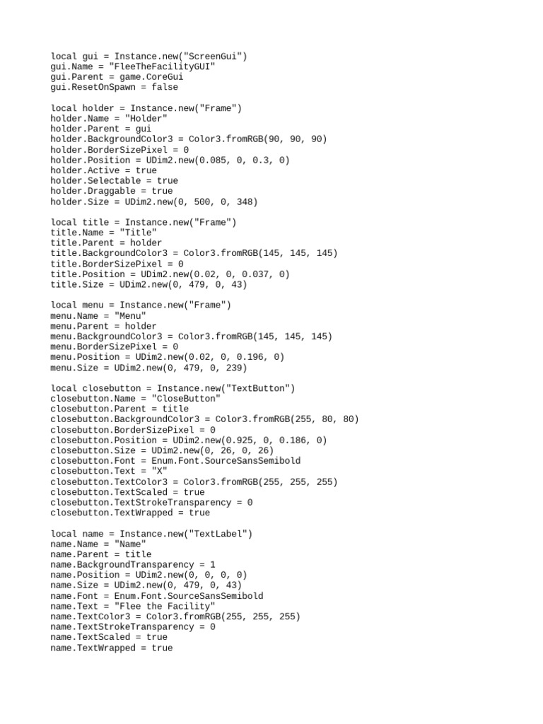Flee the Facility GUI: A Roblox GUI for a Flee the Facility game teleportation hack | PDF ...