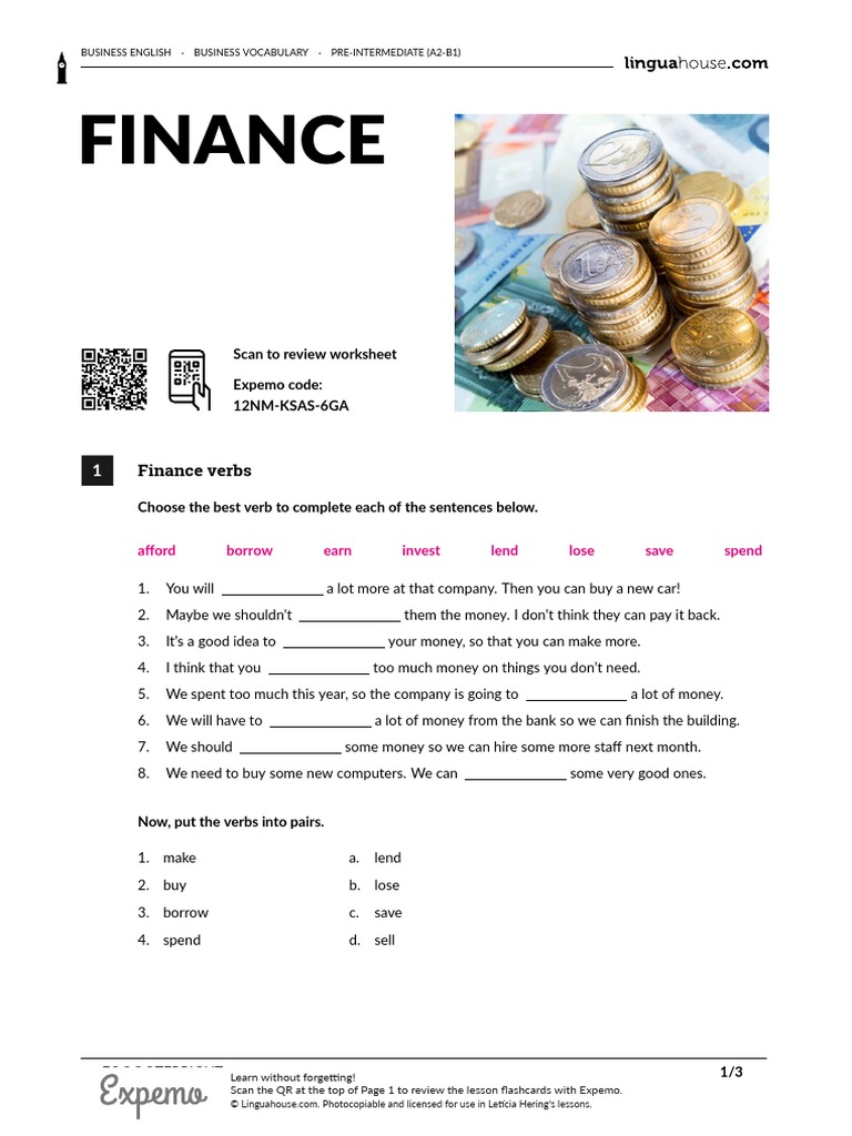 Finance British English Student Ver2 BW | PDF | Money | Banks