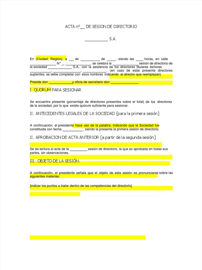Modelo Sesion Directorio | PDF | Gobierno