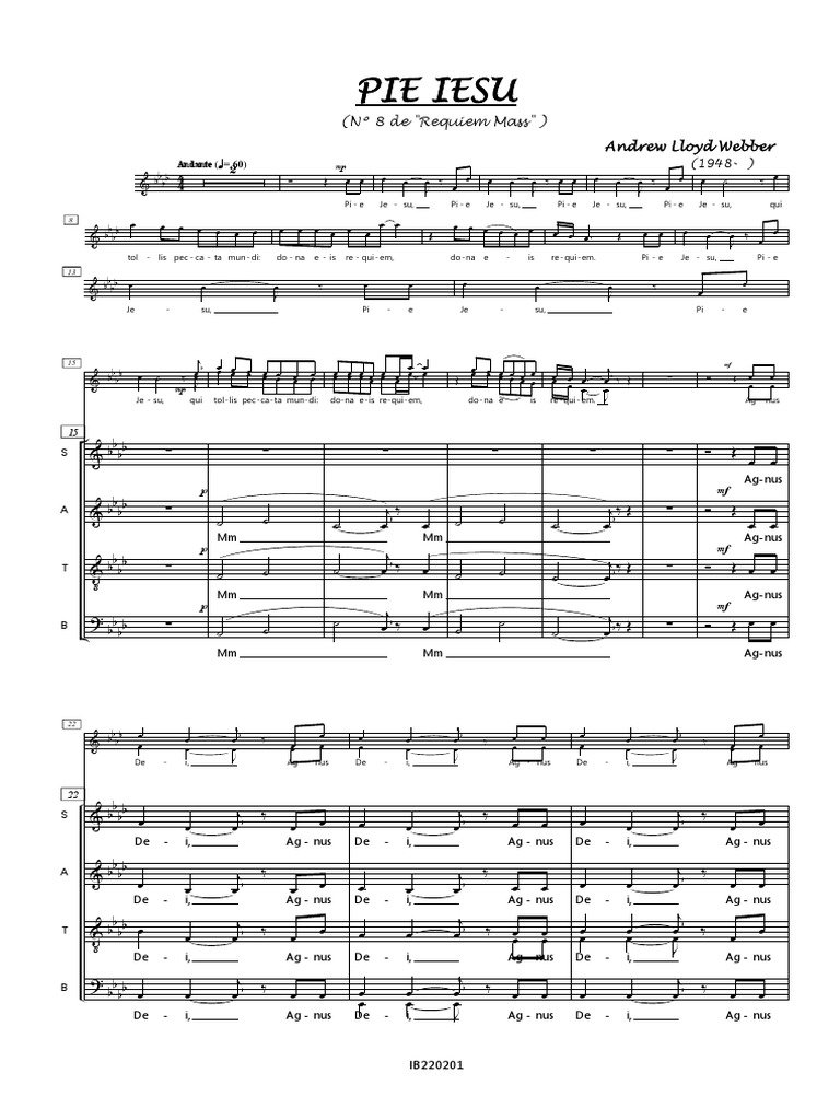 Pie Iesu (Lloyd Webber) SATB N - Ahotsak | PDF