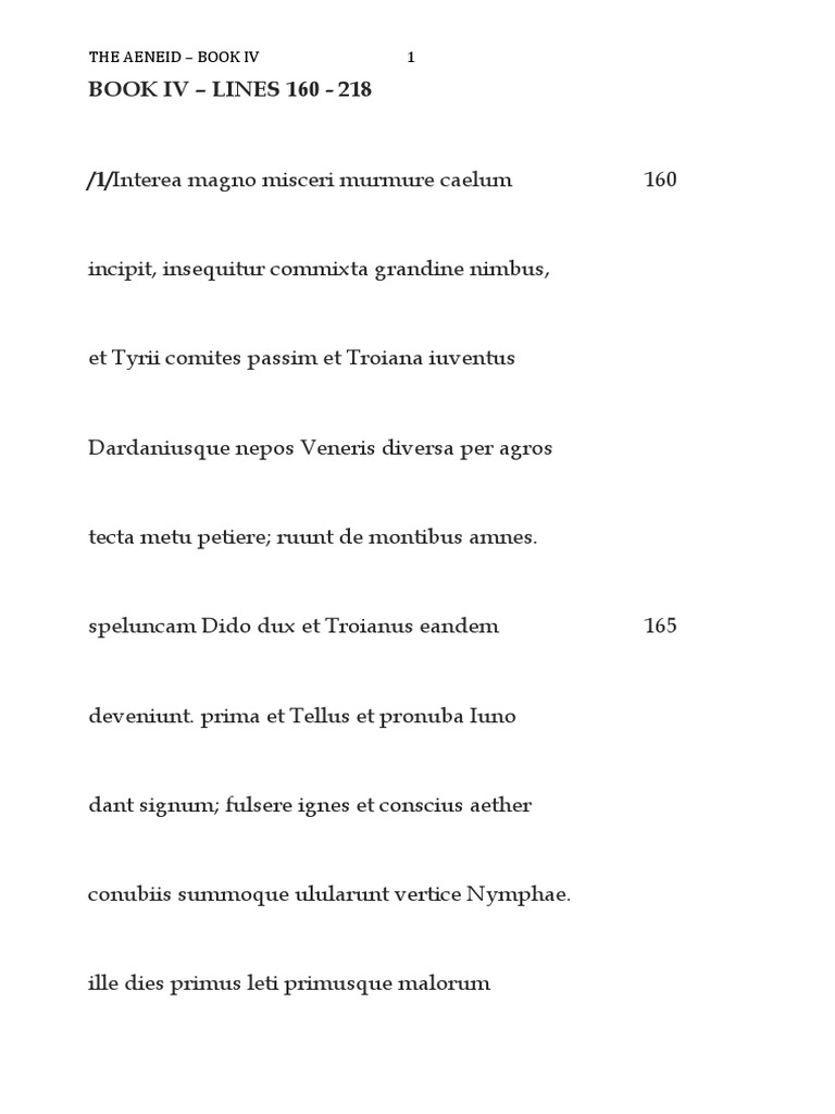 Aeneid Iv - Student 2022 | PDF