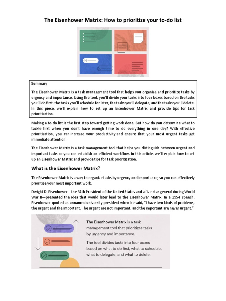 Eisenhower Matrix | PDF | Time Management | Professional Skills