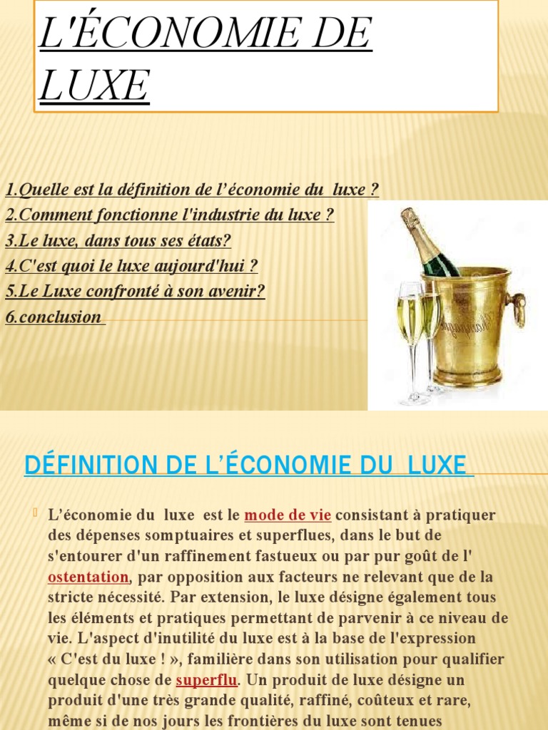 L'économie du luxe : définition et avenir | PDF | Articles de luxe ...