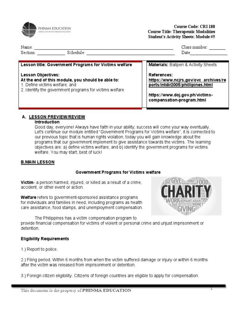 SAS 5 CRI 188 Therapeutic Modalities | PDF | Crimes | Crime & Violence