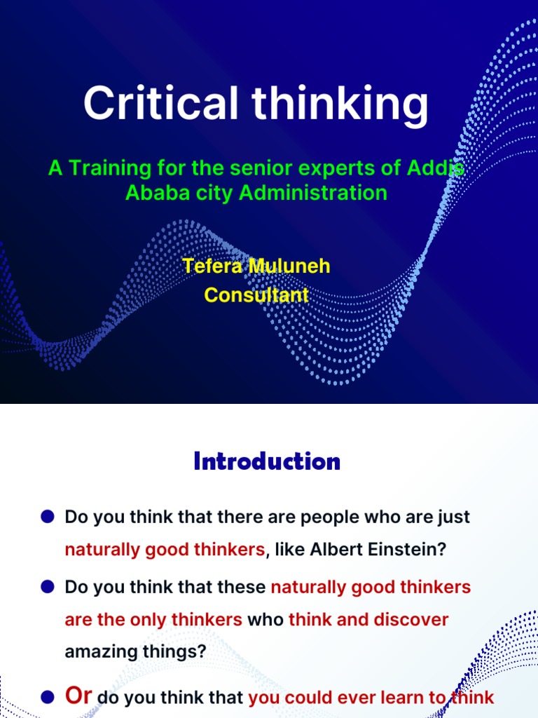 CT Presentation Tefera 2021 | Download Free PDF | Critical Thinking ...