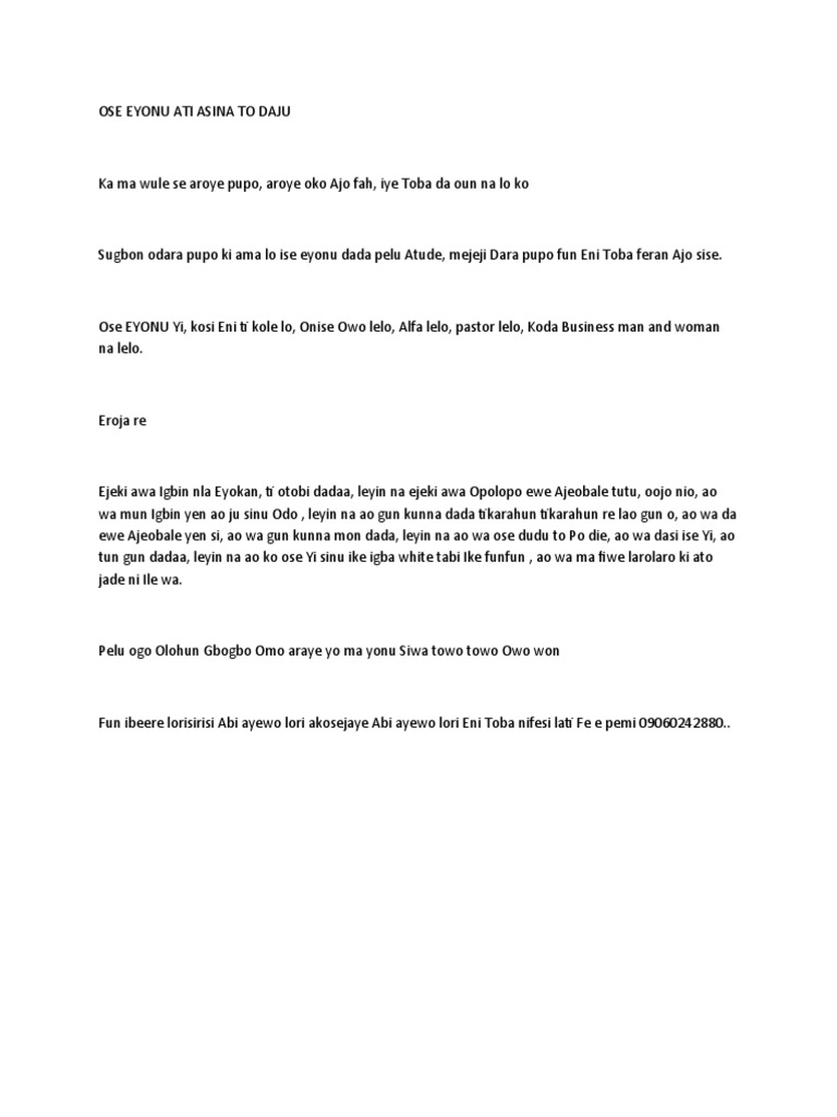 Ose Eyonu Ati A | PDF