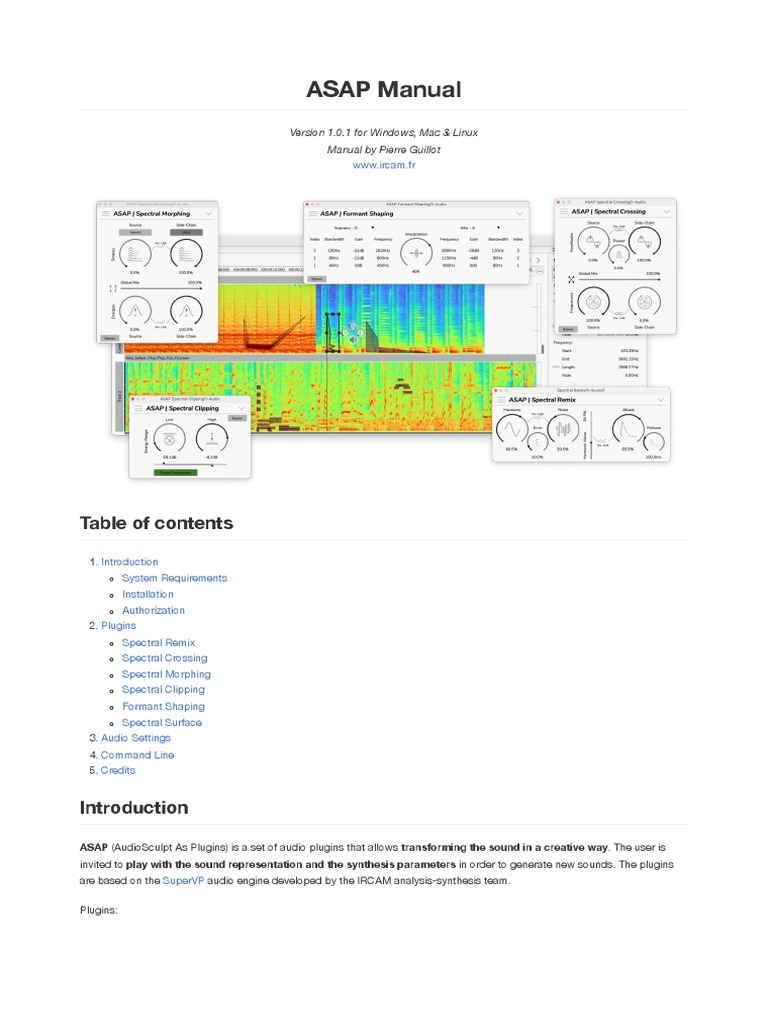 ASAP-v1 0 1-Manual | PDF | Filter (Signal Processing) | Sound