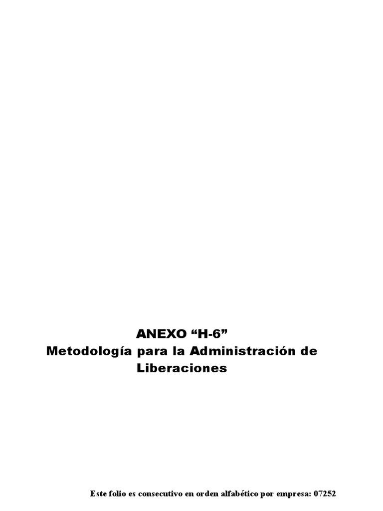 ANEXO "H-6" Metodología para La Administración de Liberaciones | PDF | Software | Itil