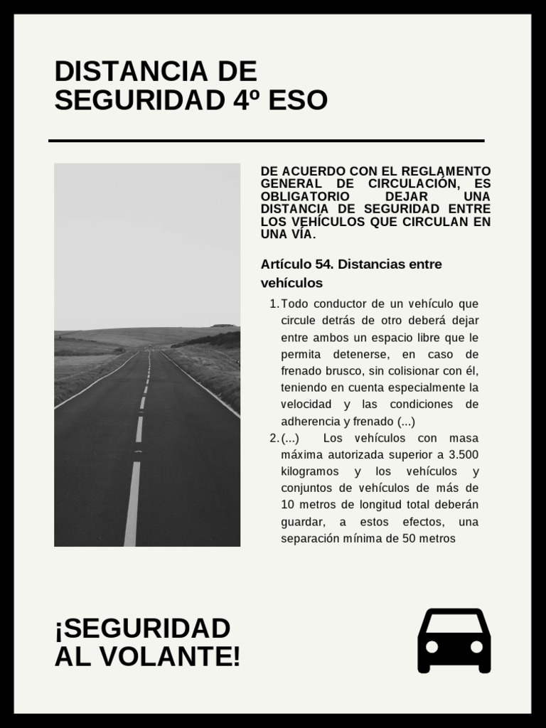 Distancia de Seguridad al Conducir | PDF