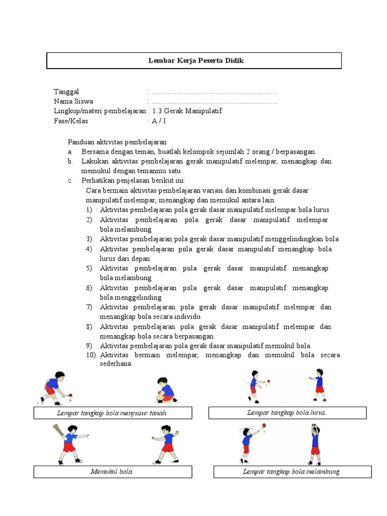 Lembar Kerja Manipulatif | PDF | Karier & Perkembangan | Olahraga & Rekreasi