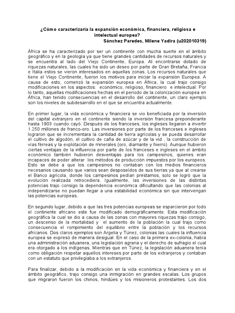 CL2 - Milene Sánchez - U202010319-2021-2 | PDF | Europa | África